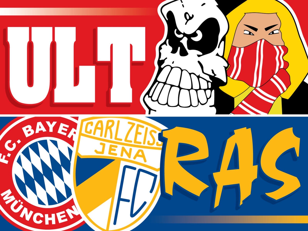 FC Bayern Munich - FC Carl Zeiss Jena - flagge - 2 x 1,5 m – Ultras Schal